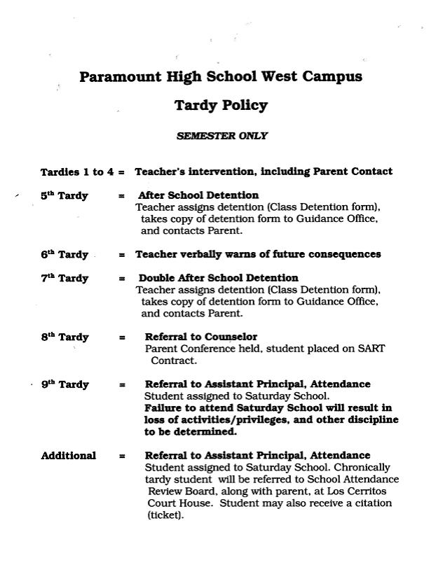 Tardy Policy